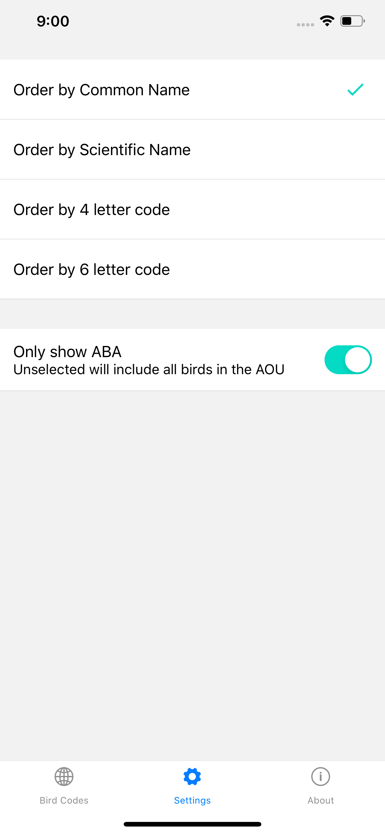 Bird Codes of the ABA and AOU | Schechter Natural History